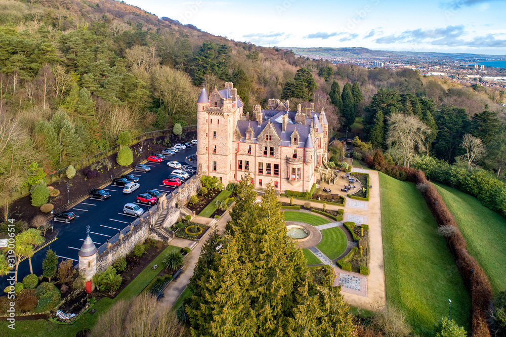 Belfast castle. Tourist attraction on the slopes of Cavehill Country ...