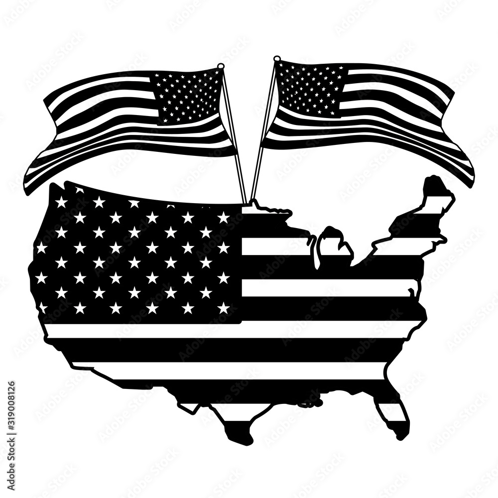 united states map with flag on white background Stock Vector | Adobe Stock
