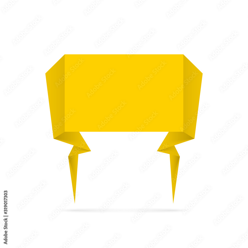 Design Quote speech bubble paper origami for message isolated on white ...