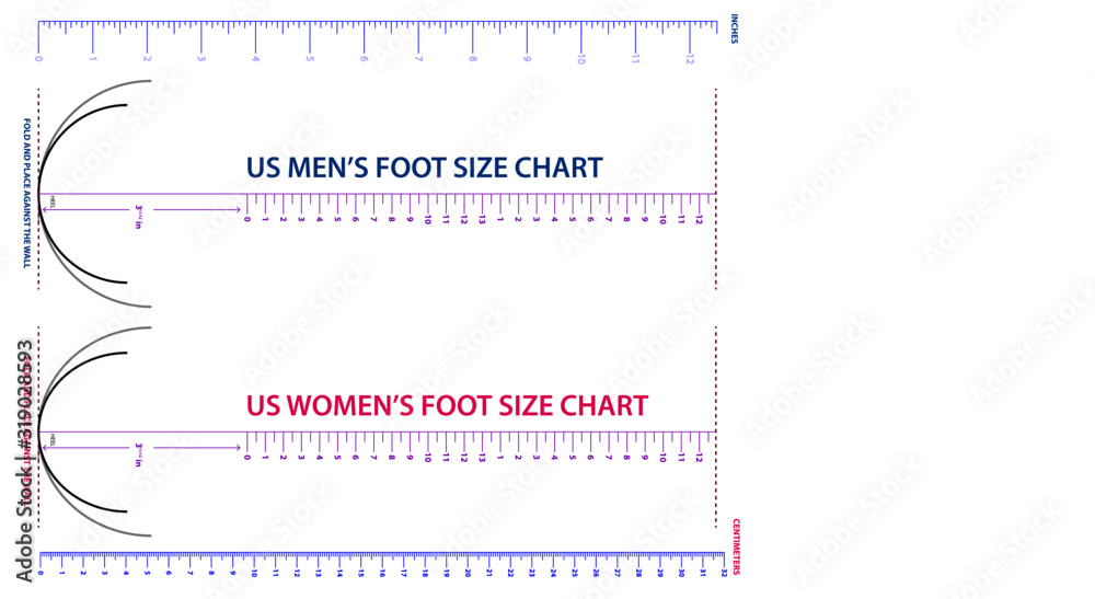 set of shoes chart size or socks chart size or measurement foot chart ...