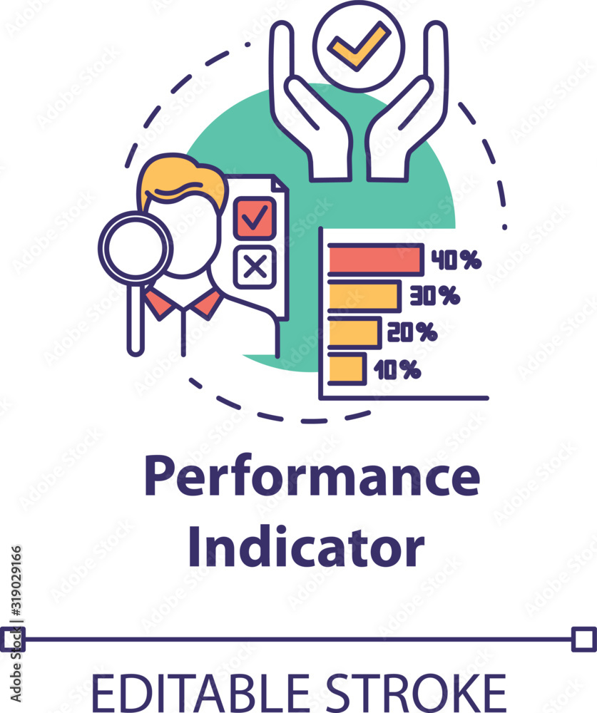 Performance indicator concept icon. Process optimization. Metrics for ...