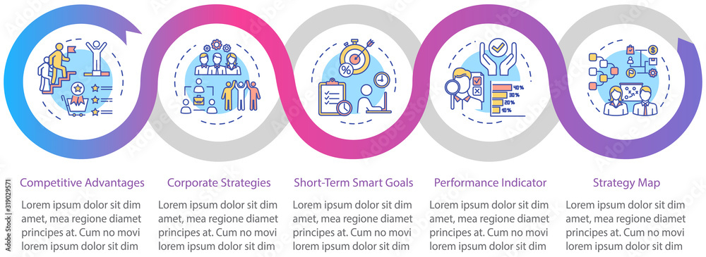 Corporate planning vector infographic template. Performance indicator ...