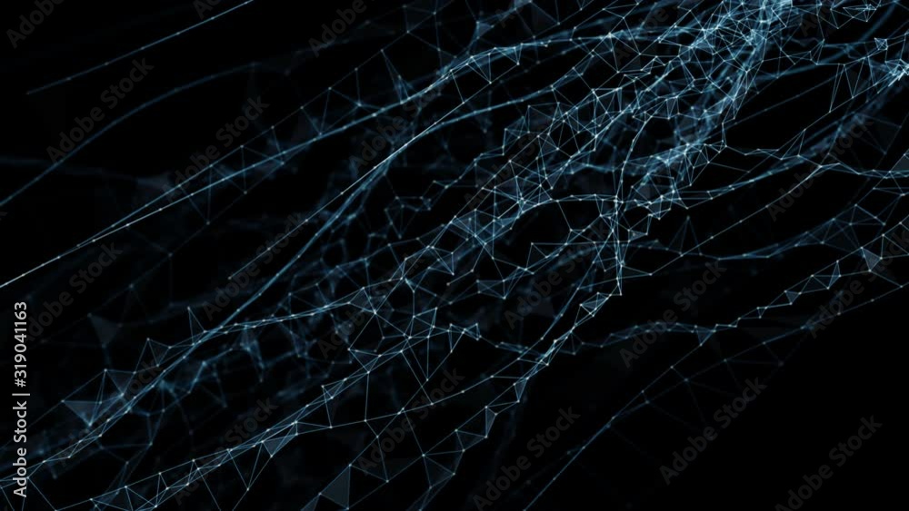 Abstract plexus polygon nodes and connections form network For visuals vj internet presentations ...