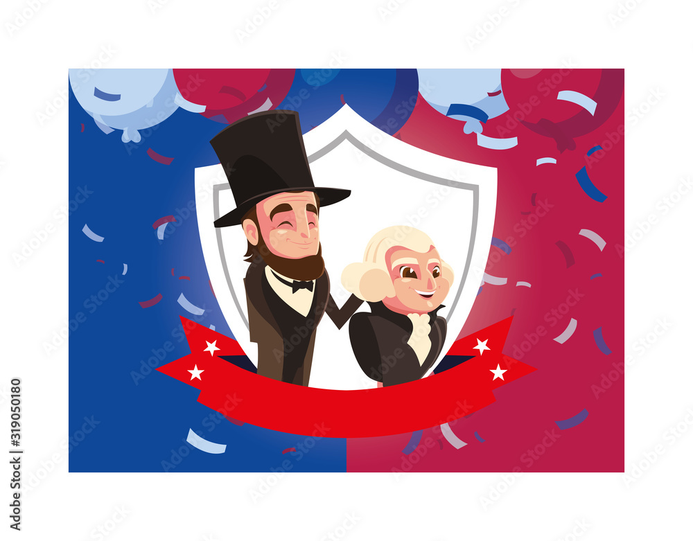 cartoon of presidents george washington and abraham lincoln, president ...