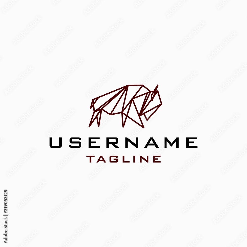 geometric bison logo design inspiration . origami bison logo template ...