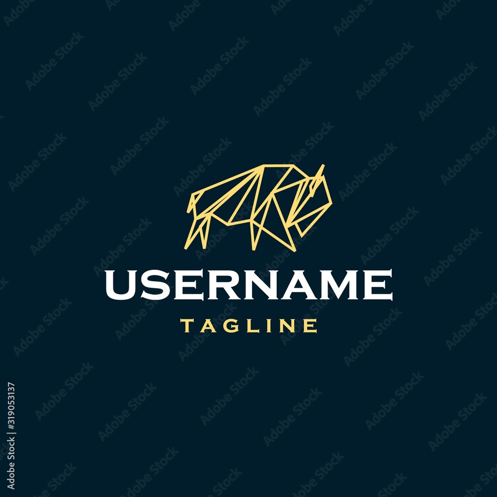 geometric bison logo design inspiration . origami bison logo template ...