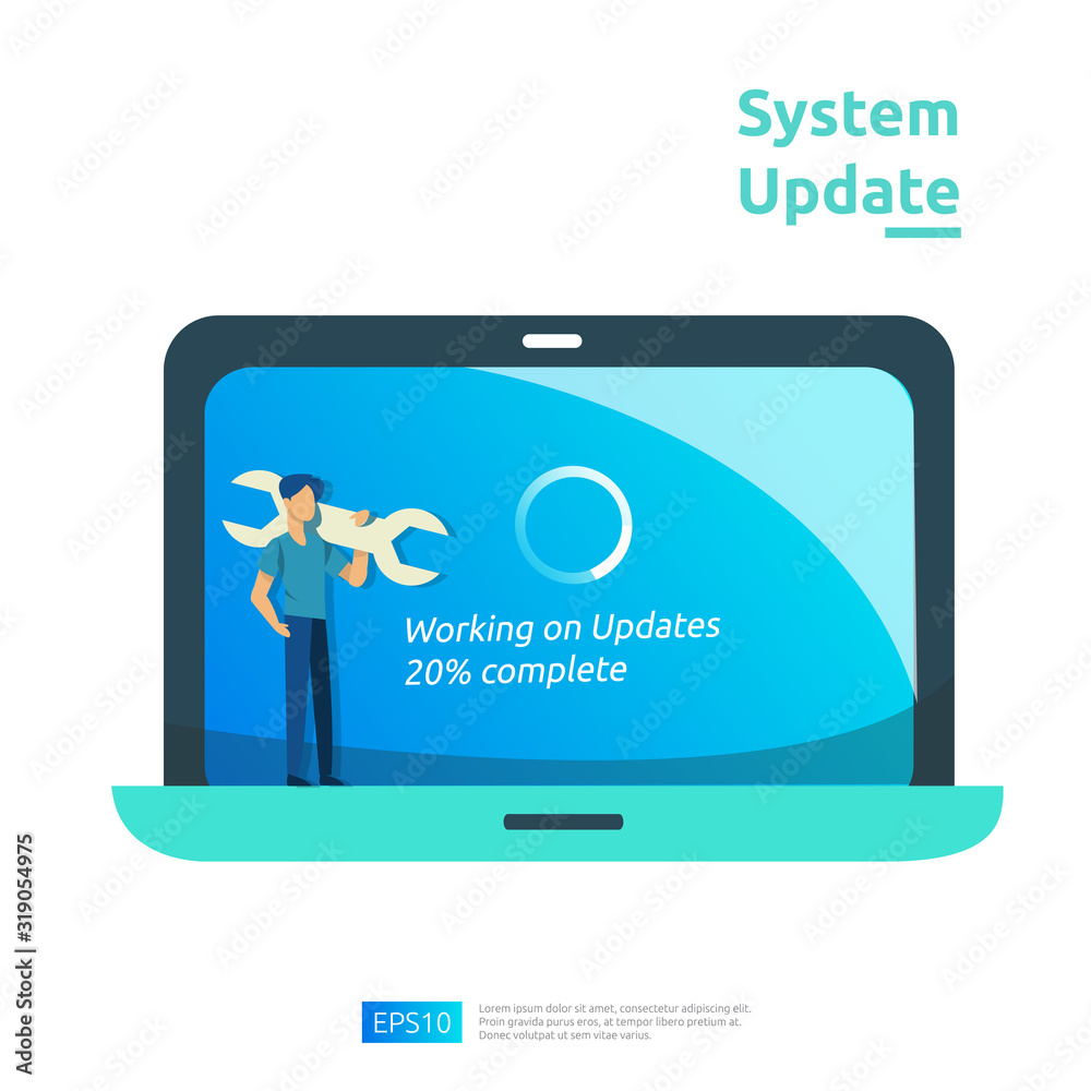 update progress concept of operation system, data synchronize process ...