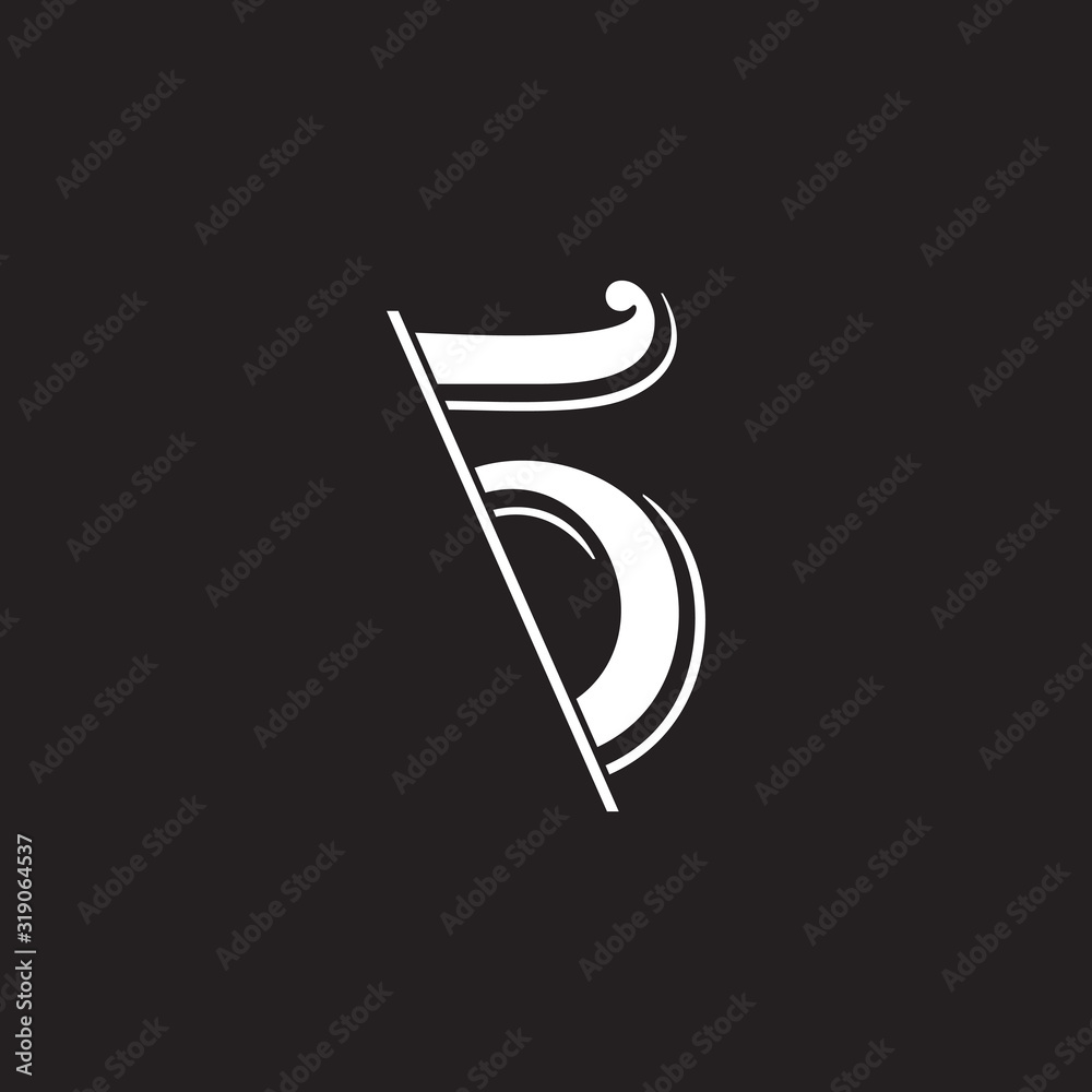 letter s number 5 symbol slice design logo vector Stock Vector | Adobe ...