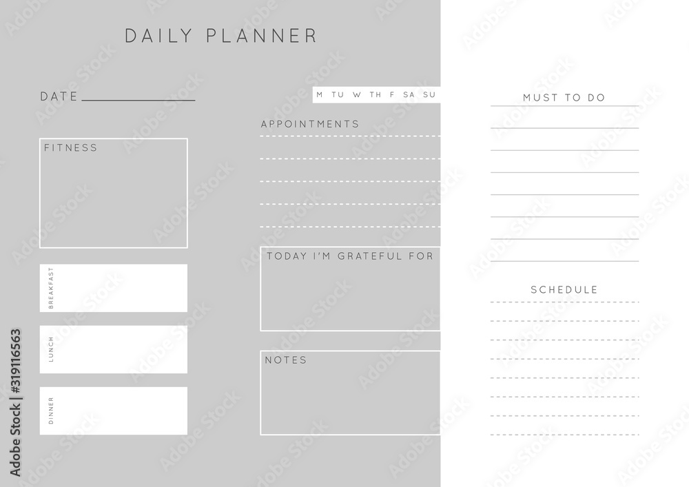 Planner sheet vector Stock Vector | Adobe Stock
