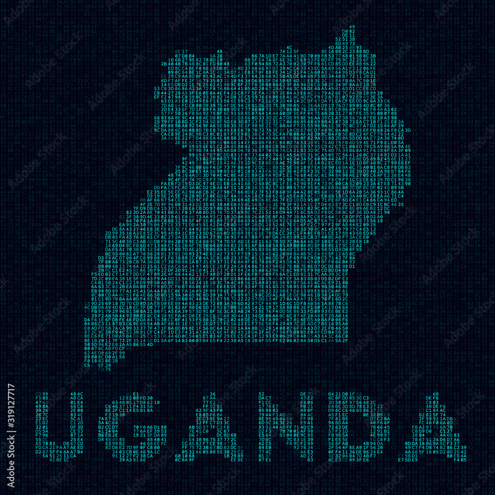 Uganda tech map. Country symbol in digital style. Cyber map of Uganda ...