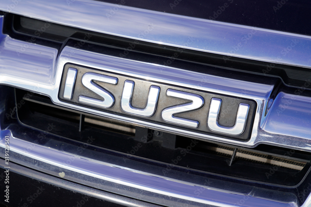 Isuzu front car logo sign Japanese commercial vehicles manufacturing ...