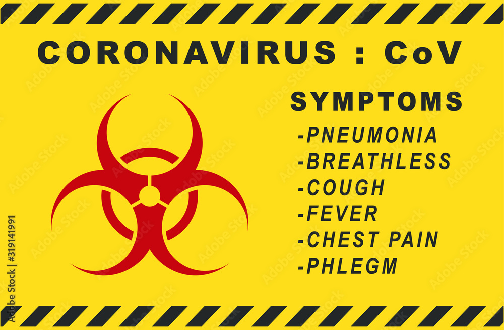 Corona Virus Biohazard warning safety icon shape. biological hazard ...
