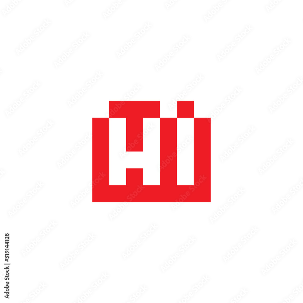letter hi symbol simple geometric negative space logo vector Stock ...