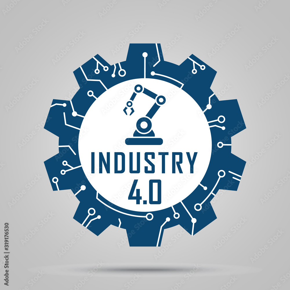 Industry 4.0 concept. Vector illustration isolated on white background ...