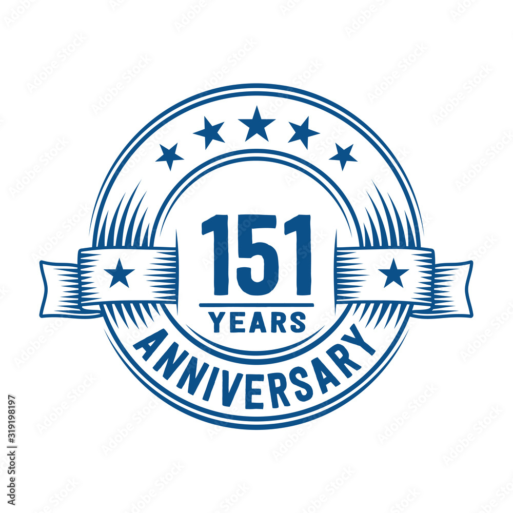 151 years logo design template. 151st anniversary vector and ...