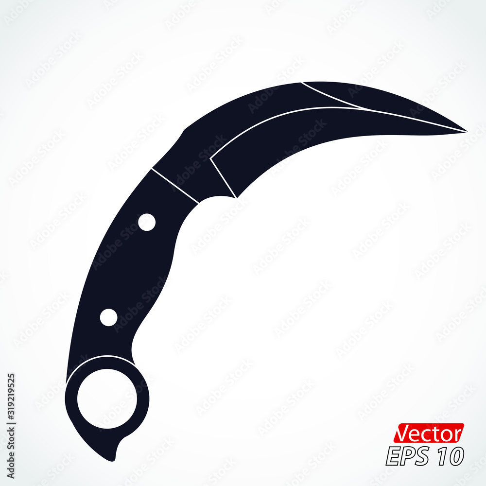 karambit knife silhouette Stock Vector | Adobe Stock