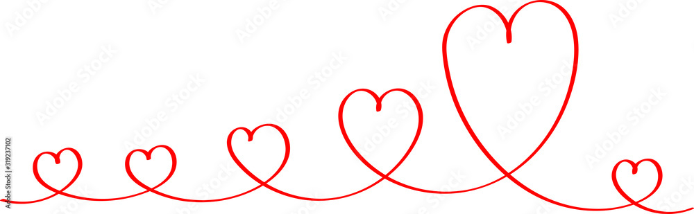 Red heart - outline drawing for an emblem or logo. Template for ...
