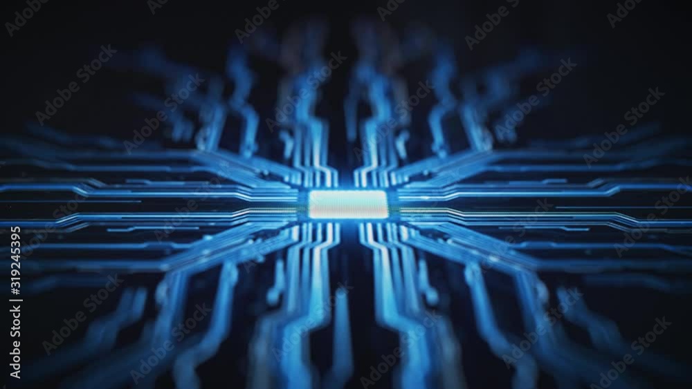 Digitalization Concept: Human Finger Pushes Touch Screen Button and ...