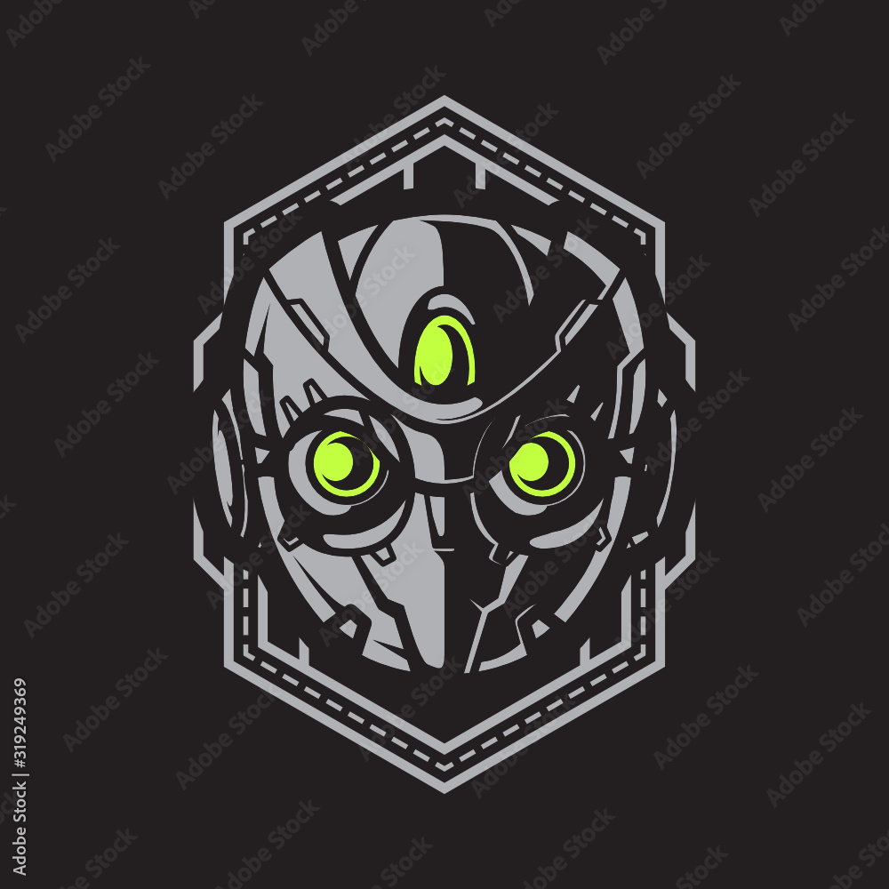 Mecha Robot Head Logo, Template Images Stock Vector | Adobe Stock