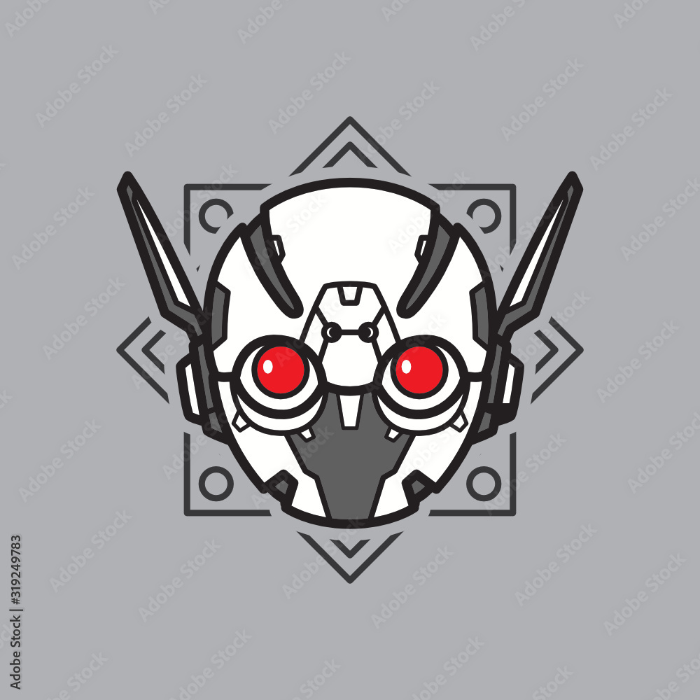 Mecha Robot Head Logo, Template Images Stock Vector | Adobe Stock