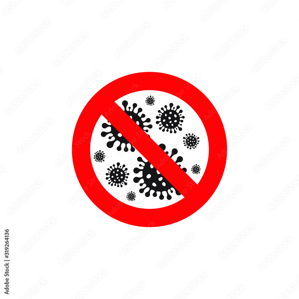 Stop virus sign isolated on white background. Vector illustration Stock ...