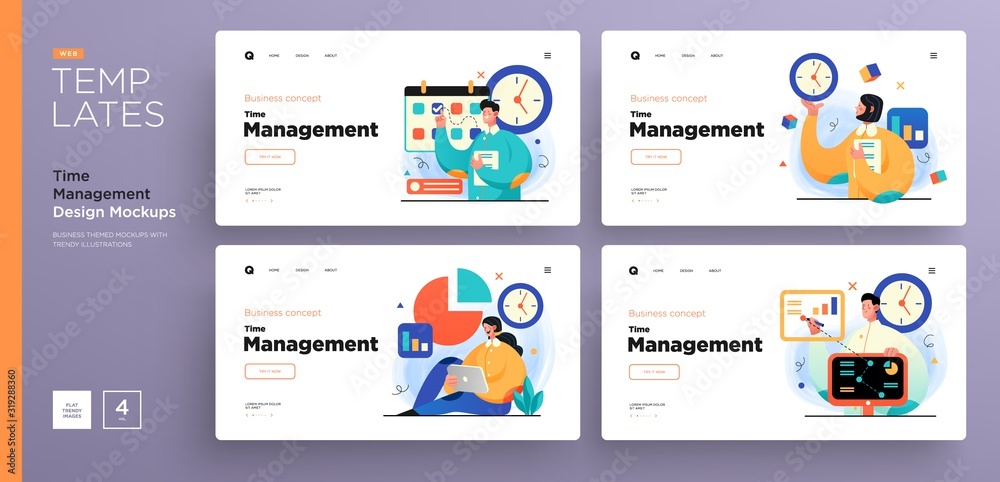 Website template designs. Web page layouts with modern business ...