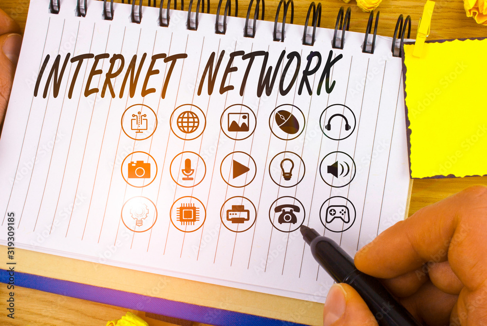 Handwriting text writing Internet Network. Conceptual photo connects ...