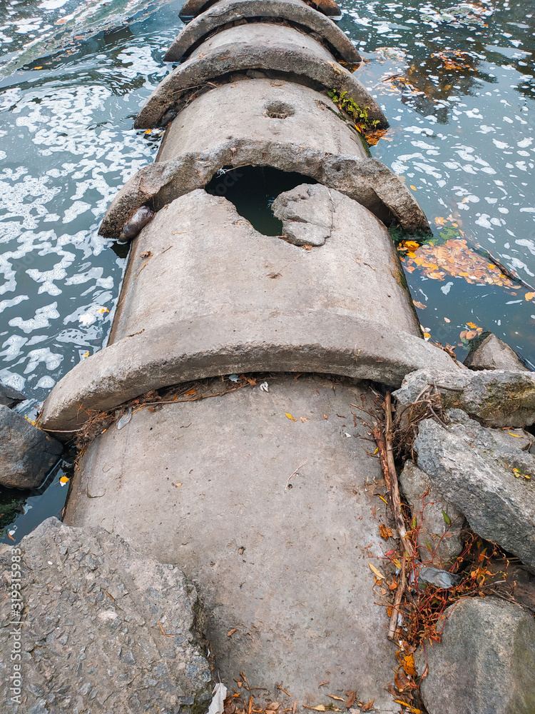 water pollution in river, industrial not treatment wastewater before ...