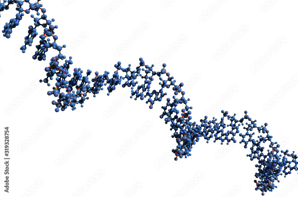 3D image of RNA macromolecule skeletal formula - molecular chemical ...
