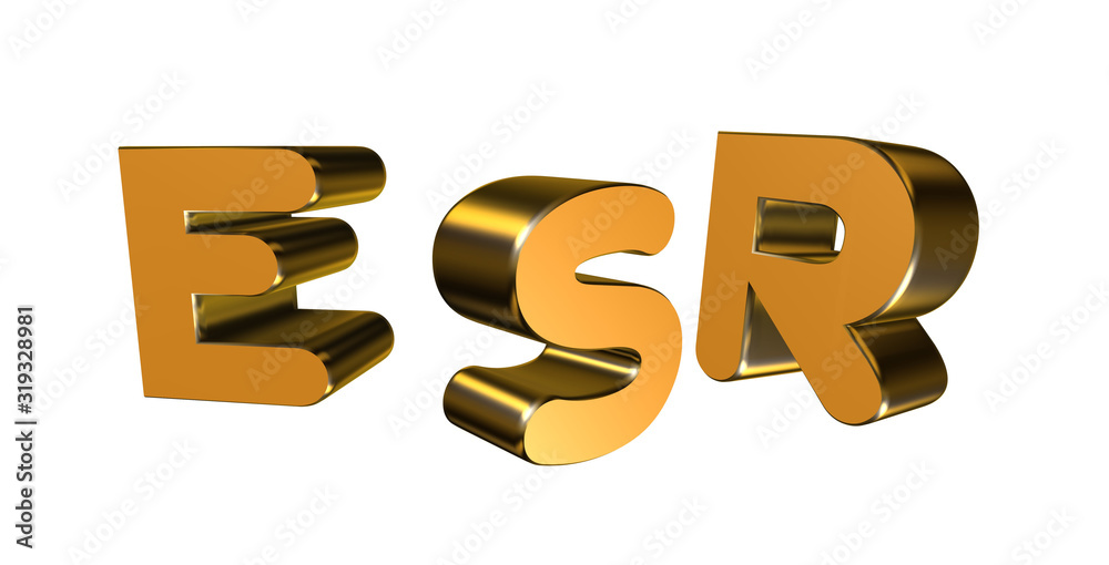 3D rendering metal ESR abbreviation - erythrocyte sedimentation rate ...