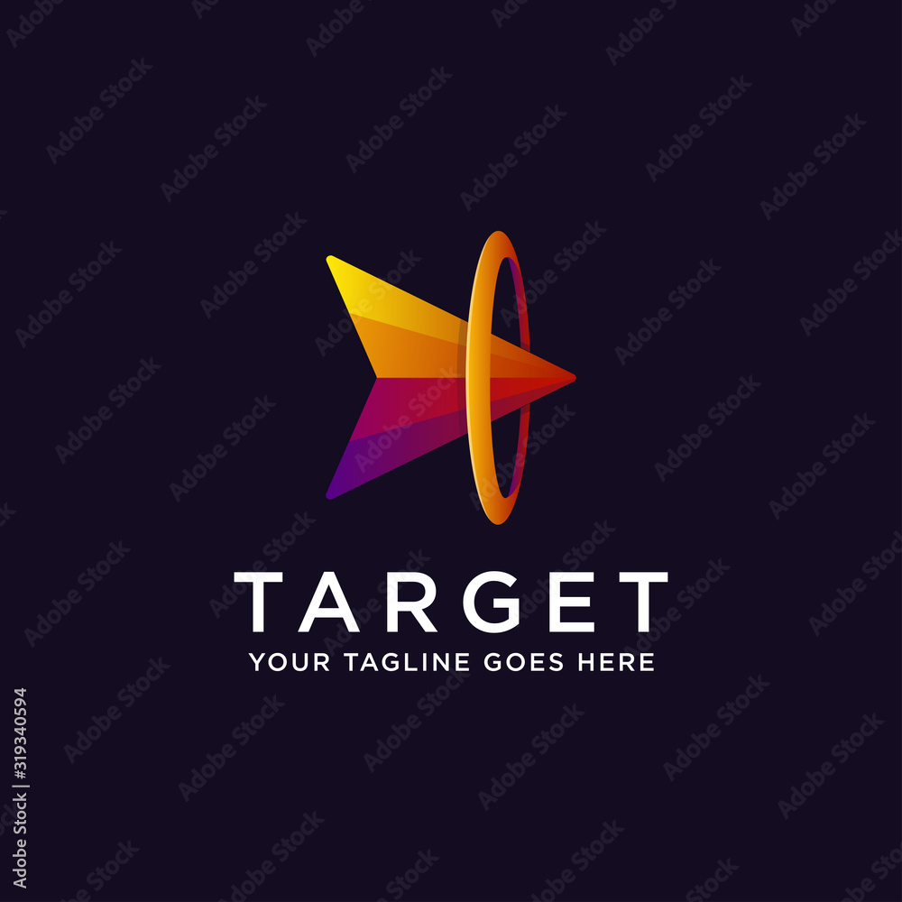 Abstract Arrow on target logo icon Stock Vector | Adobe Stock