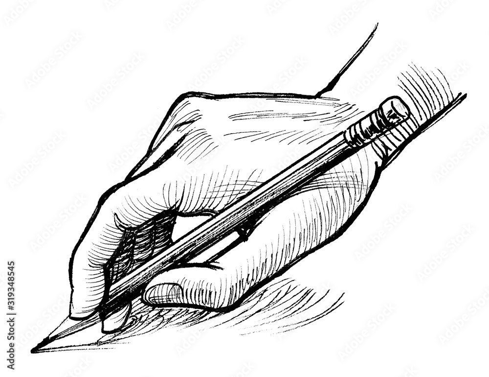 Hand drawing with pencil. Ink black and white sketch Stock Illustration ...