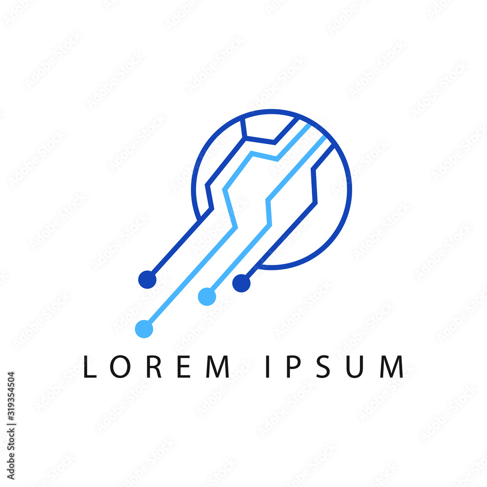 connection logo vector illustration. technology symbol icon. network ...