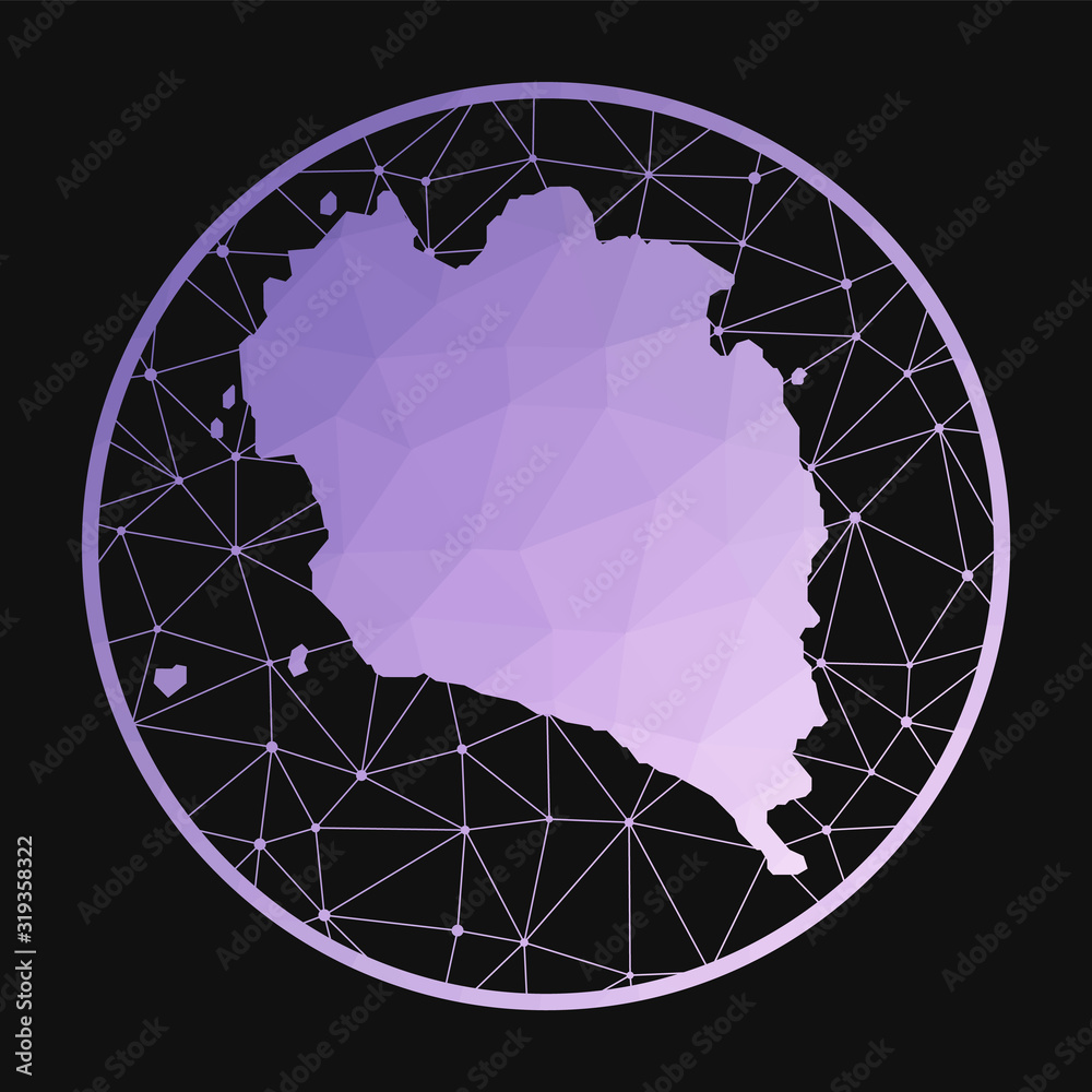 Ko Pha Ngan icon. Vector polygonal map of the island. Ko Pha Ngan icon ...