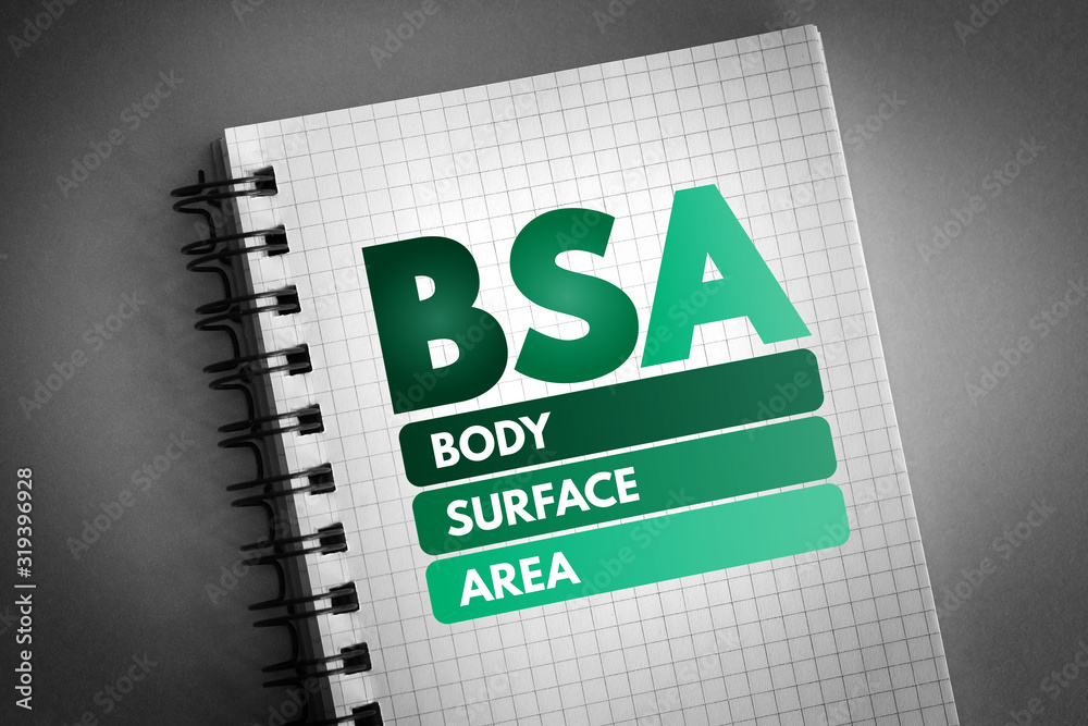 BSA - Body Surface Area acronym, medical concept background Stock Photo ...