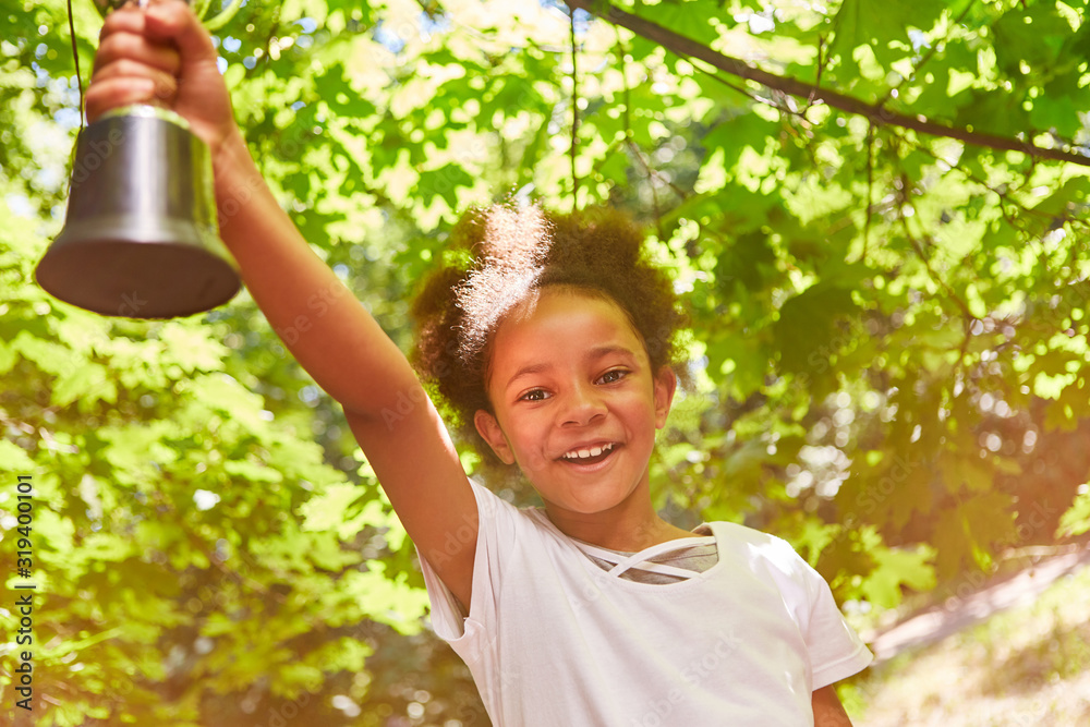 African girl with winner cup Stock Photo | Adobe Stock
