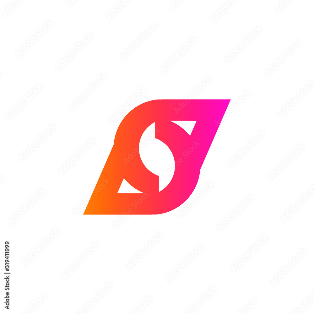 letter s logo in abstract with a simple and unique red-yellow gradient ...
