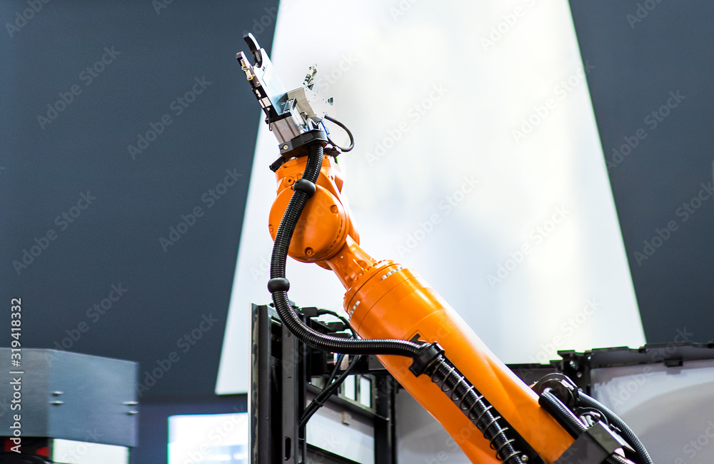 Augmented reality for industry concept. Robotic and Automation system control application on ...
