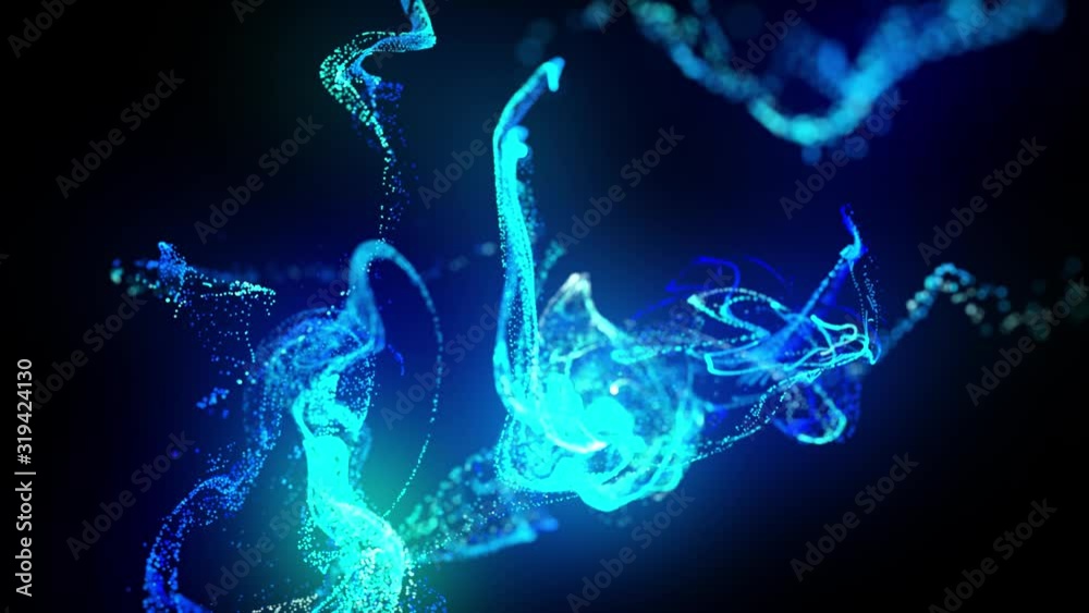 Vidéo Stock injection of fluorescent blue ink in water in 4k. 3d render ...