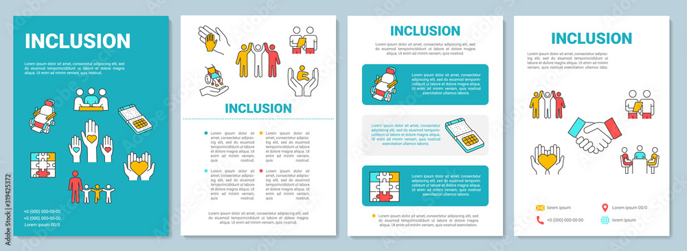 Inclusion brochure template. Disabled aid. Socialization, education ...