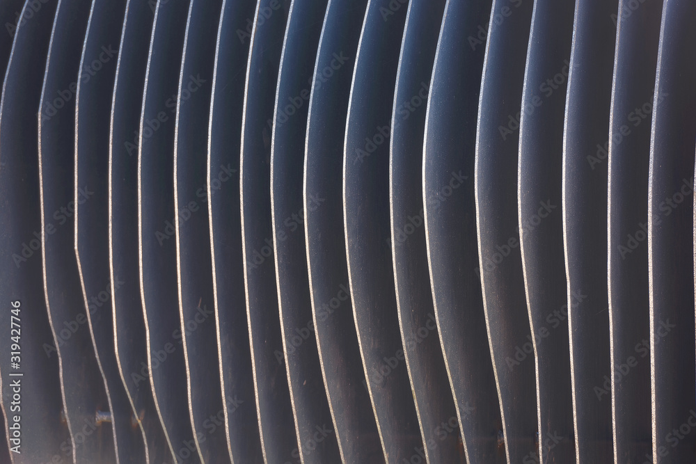 Texture of metal plates. Vertical metal slats. Abstract background ...