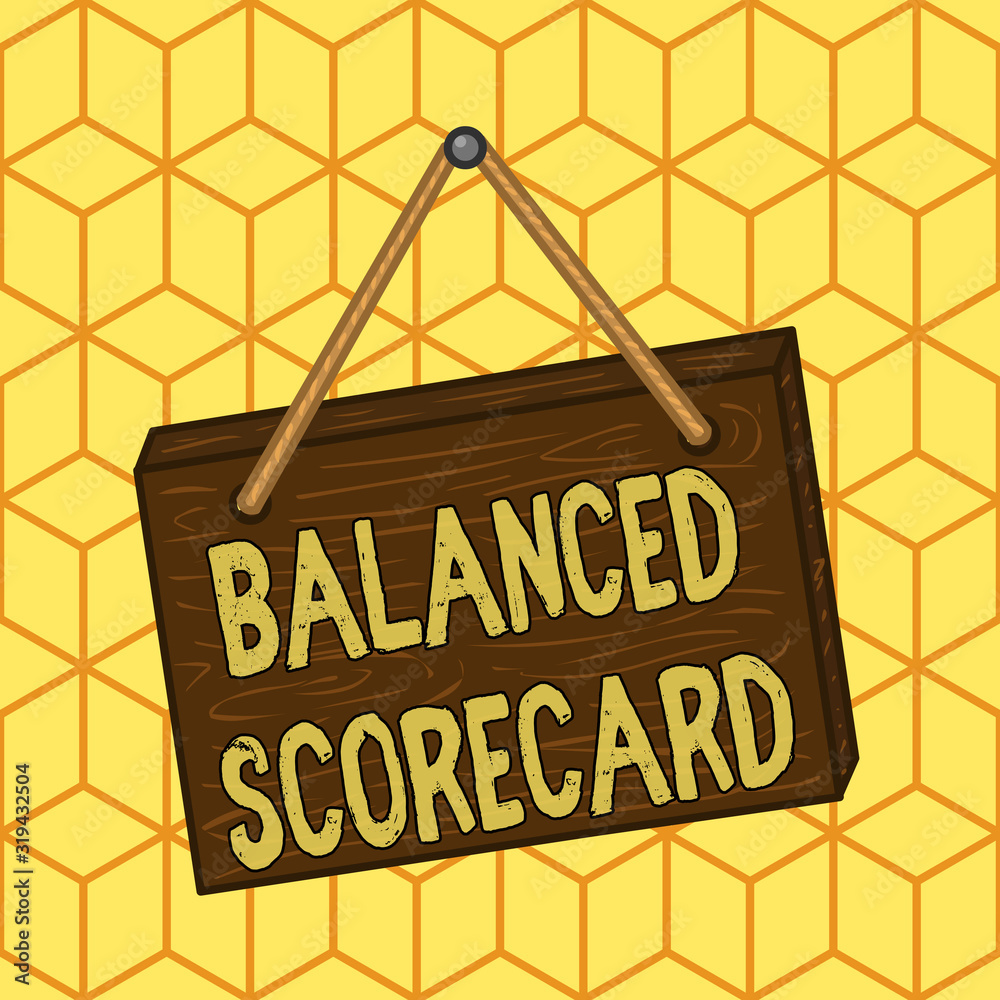 Writing note showing Balanced Scorecard. Business concept for a ...