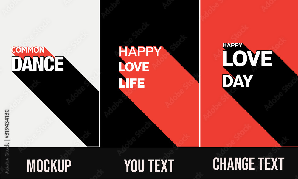 Photo & Art Print Modern and creative poster design template 3D Text ...