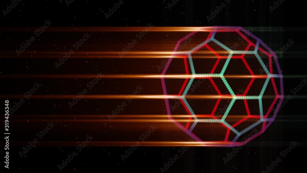 Football in movement loop animated background with shimmering glow and ...