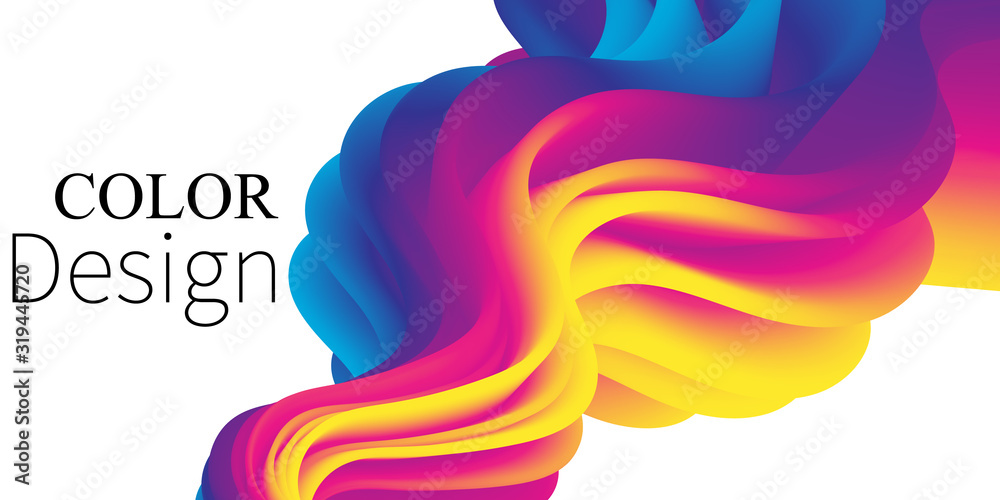 Rainbow Background. Wave Pattern. Fluid Flow. Stock Vector | Adobe Stock