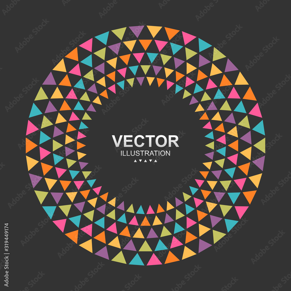 Colorful triangles circle frame border Stock Vector | Adobe Stock