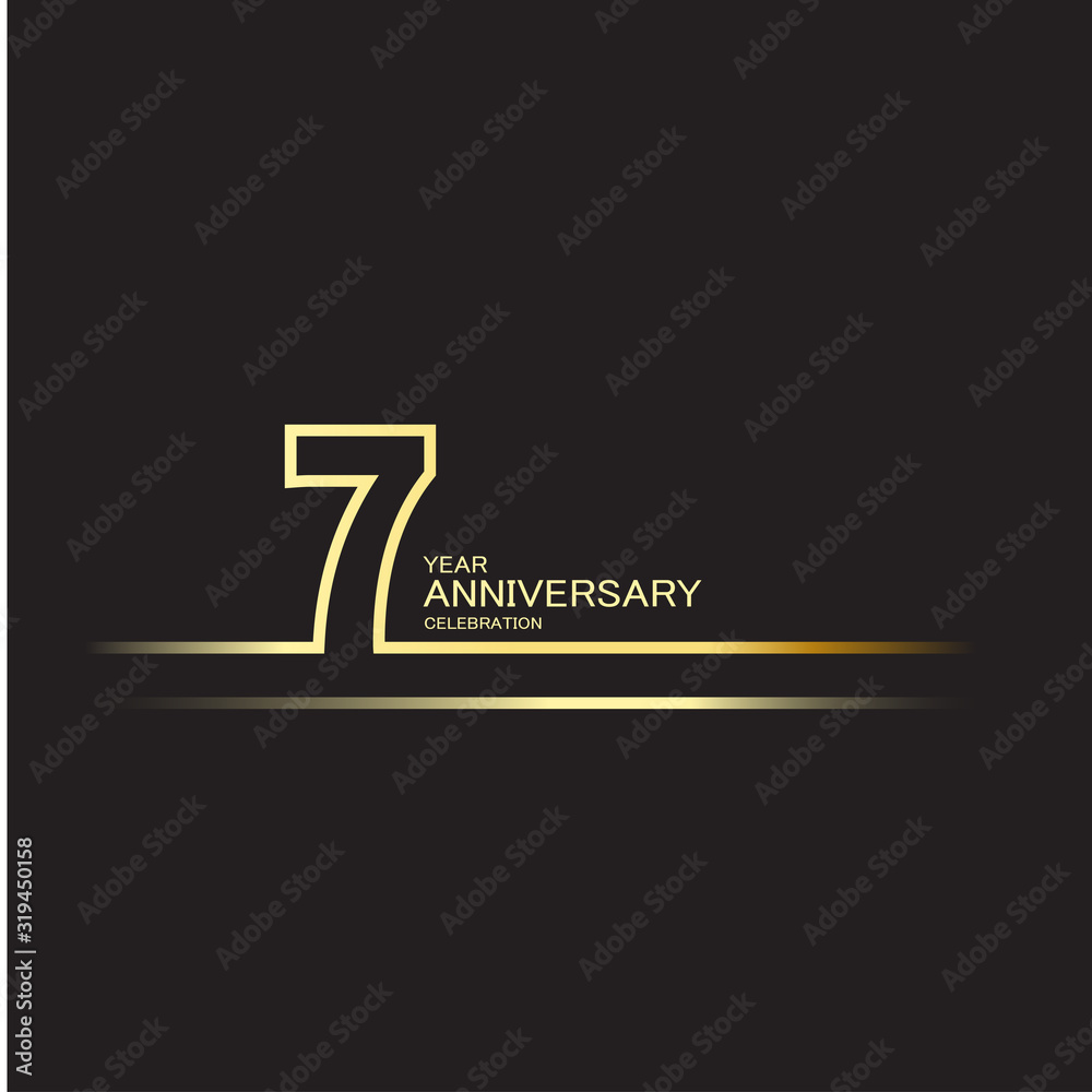 7 Year Anniversary Vector Template Design Illustration Stock Vector ...