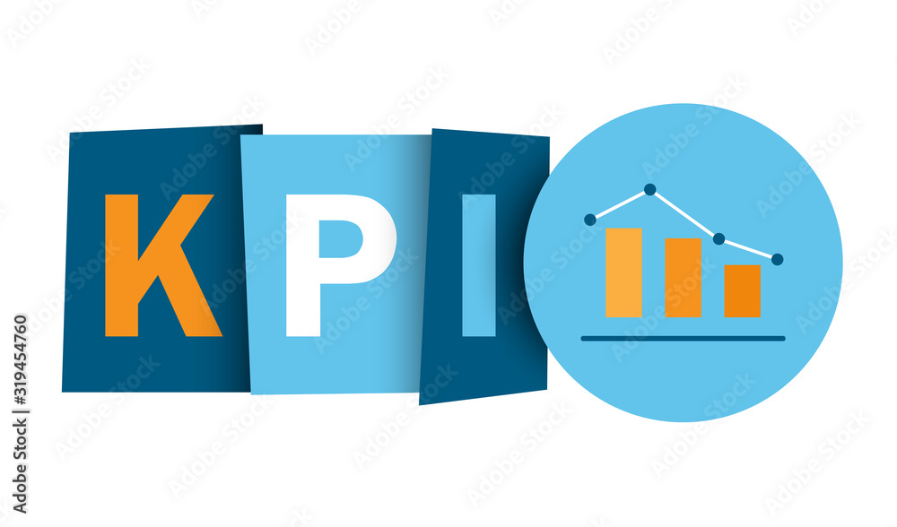 KPI colorful vector typography banner with graph symbol Stock Vector ...