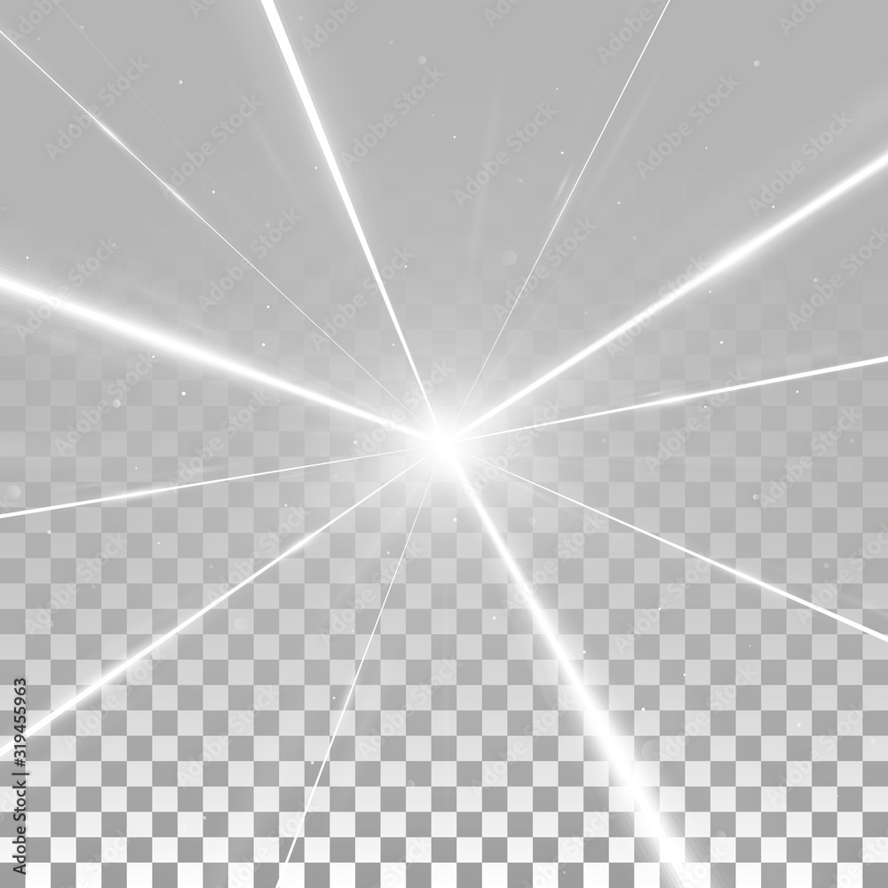 Abstract shining white beams/xmas, party background. Isolated on ...