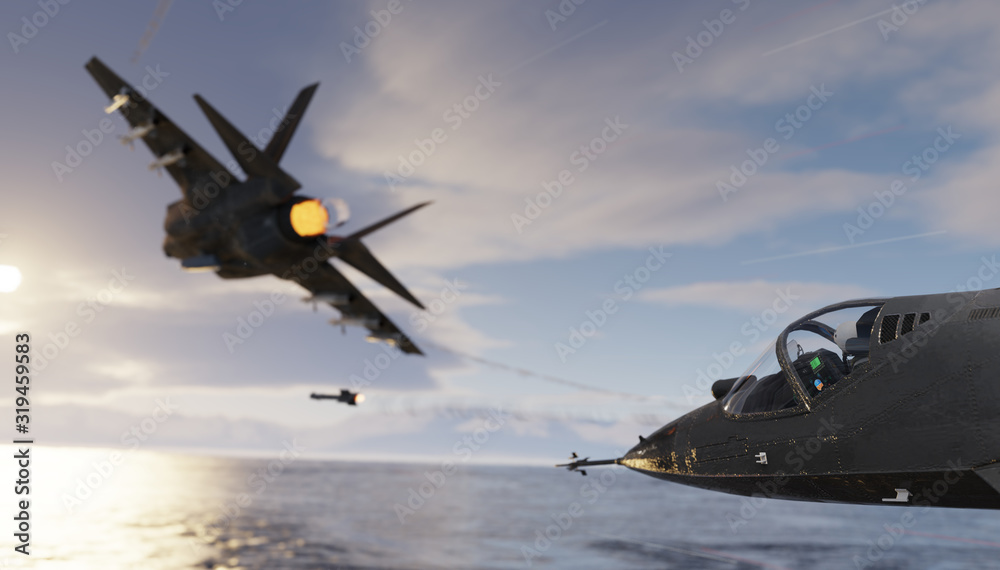 Russian fighter aircraft jet fired a missile to hit an american stealth ...